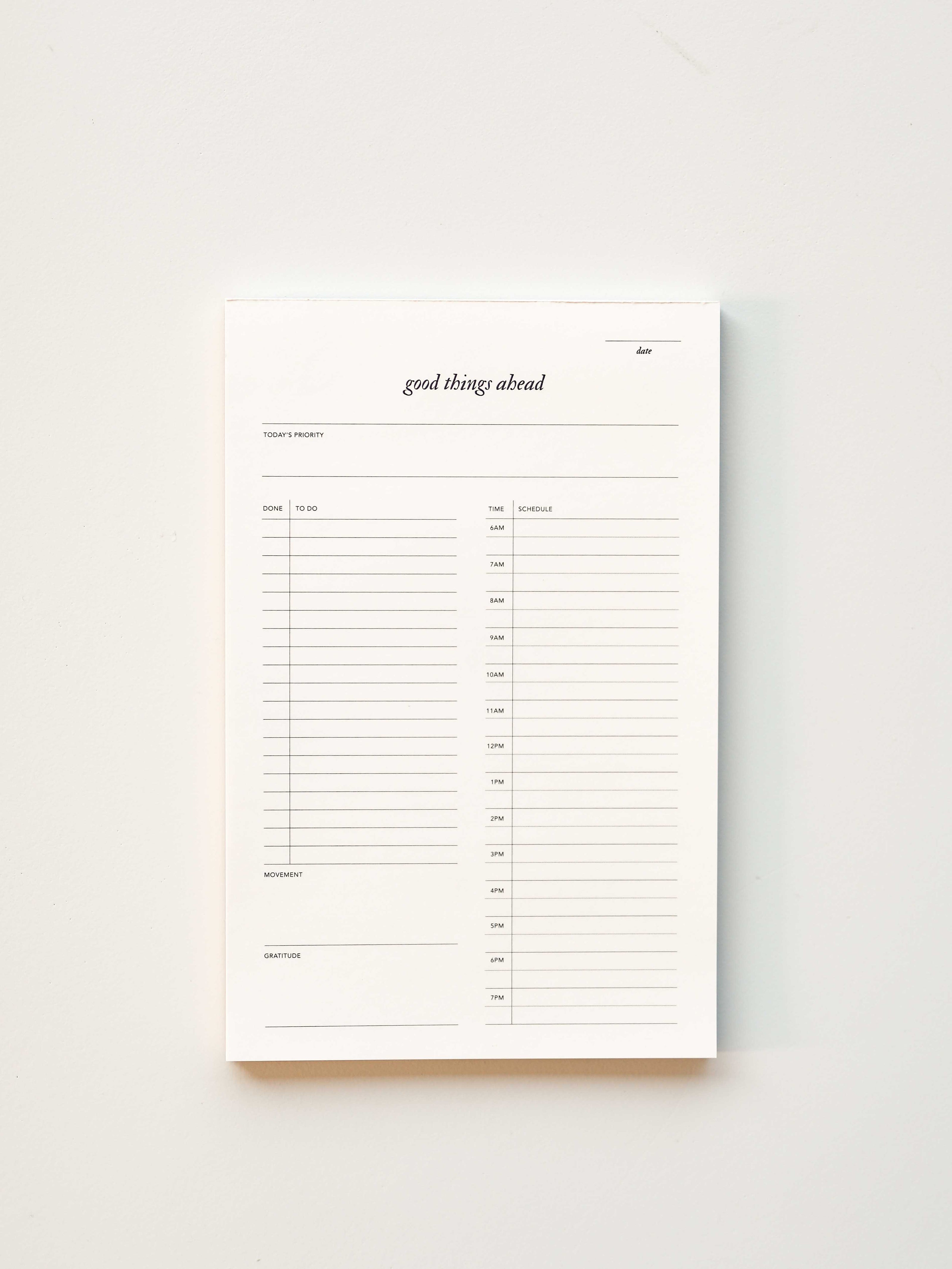 Good Things Ahead Daily Notepad: 30-Min Time Blocks